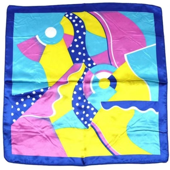 Accessories | 8s 90s Art Deco Satin Scarf Vintage Headscarf Silky ...